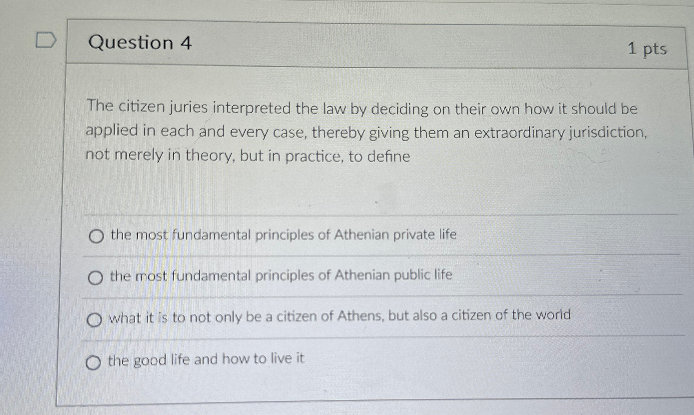 Solved Question 41 ﻿ptsThe citizen juries interpreted the | Chegg.com