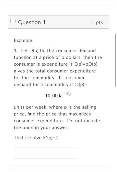 Solved D Question 1 1 pts Example: 1. Let D(p) be the | Chegg.com