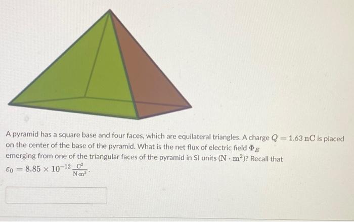 Solved A pyramid has a square base and four faces, which are | Chegg.com