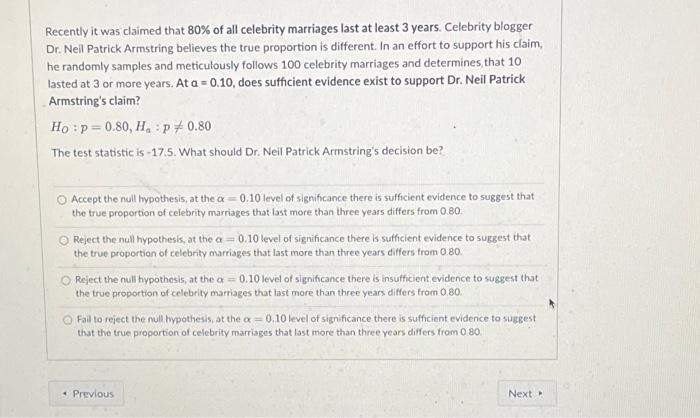Solved Recently it was claimed that 80% of all celebrity | Chegg.com