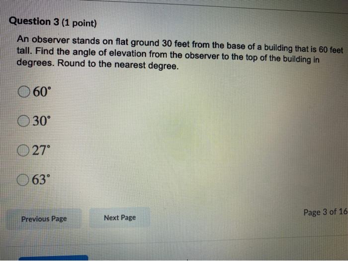 Solved Question 3 (1 point) An observer stands on flat | Chegg.com