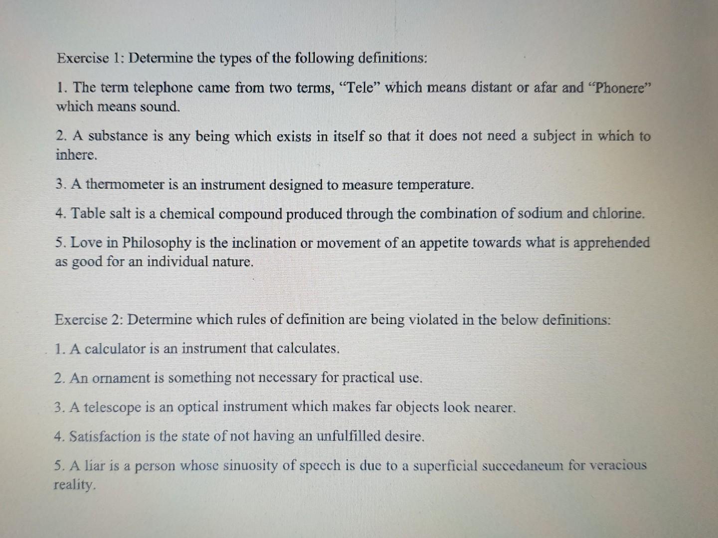 Solved Exercise 1: Determine the types of the following | Chegg.com