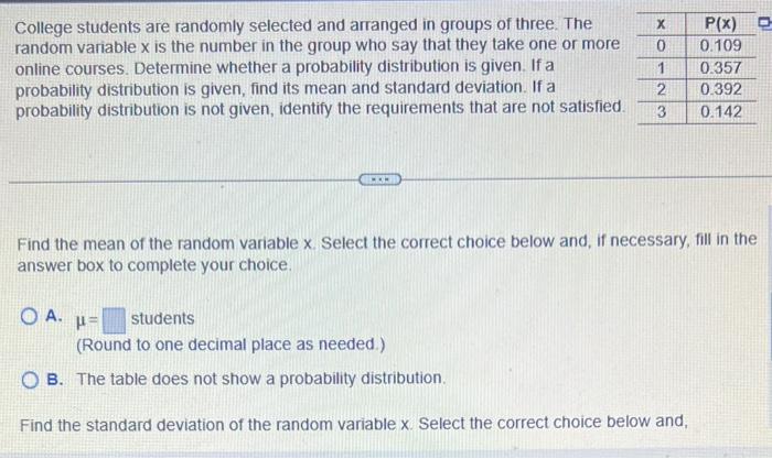 Solved College students are randomly selected and arranged | Chegg.com