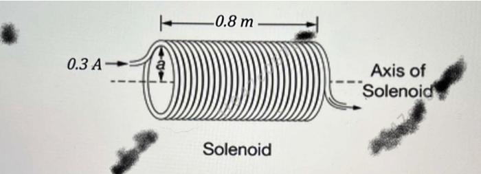 Solved The 0.8 m long solenoid carries a current of 0.3 A. | Chegg.com
