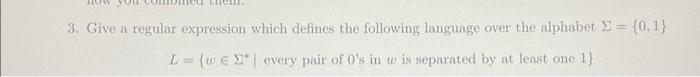 Solved 3. Give a regular expression which defines the | Chegg.com