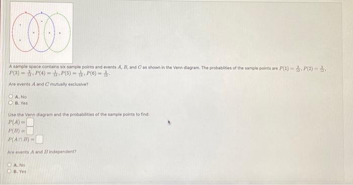Solved A sample space contains pix sample points and events | Chegg.com