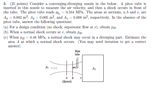 Solved (25 ﻿points) ﻿Consider a converging-diverging nozzle | Chegg.com