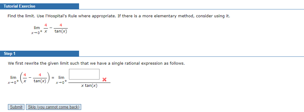 Solved Tutorial ExerciseFind the limit. ﻿Use l'Hospital's | Chegg.com