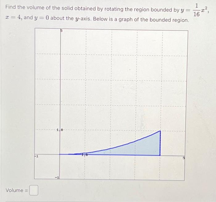 Solved 1 Find the volume of the solid obtained by rotating | Chegg.com
