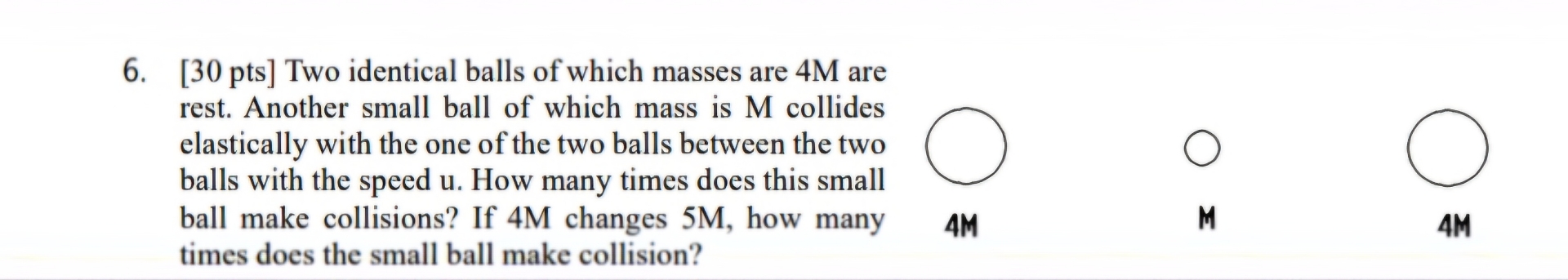 Solved [30 ﻿pts] ﻿Two identical balls of which masses are 4M | Chegg.com