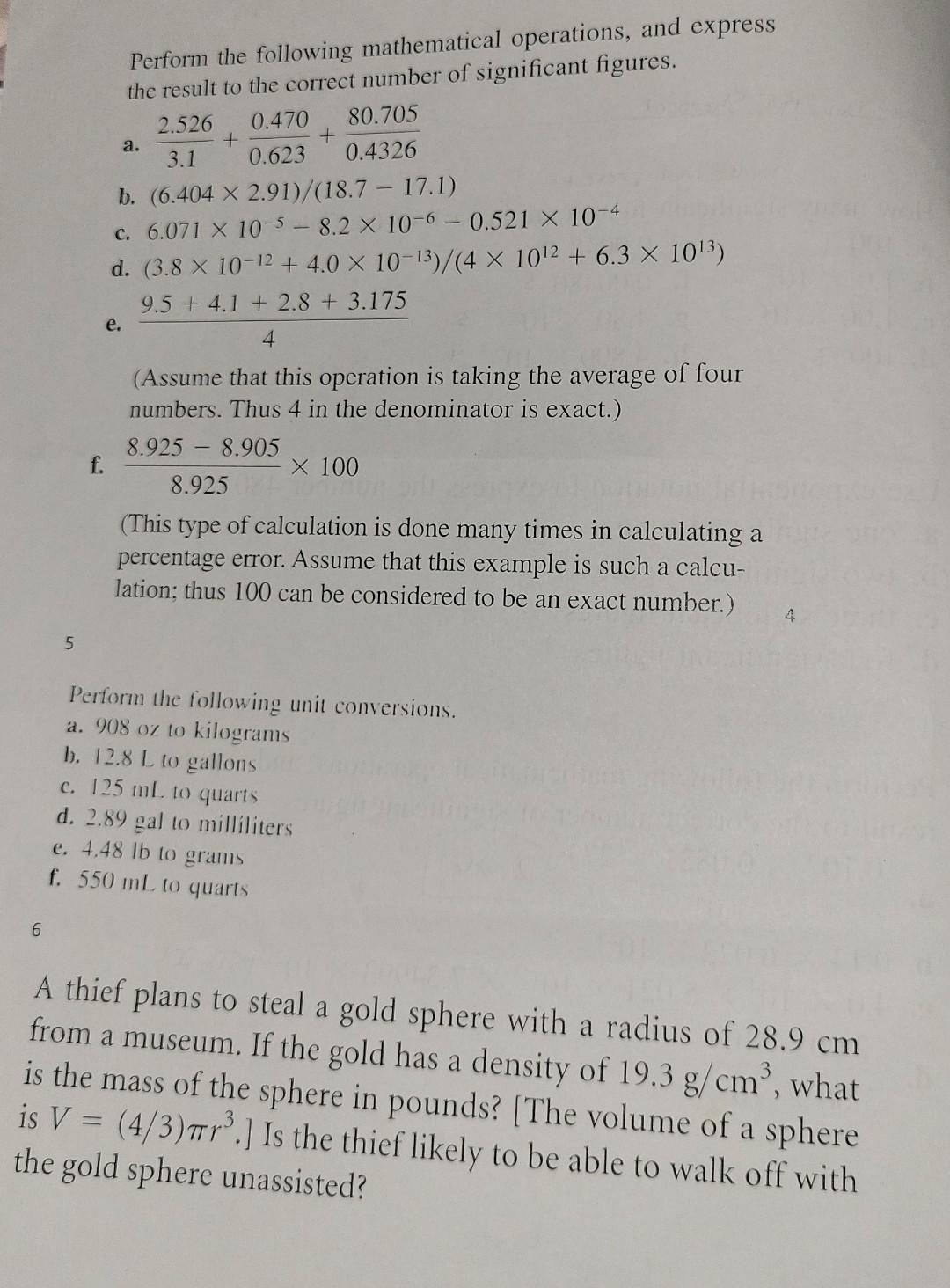 Solved Perform the following mathematical operations, and | Chegg.com