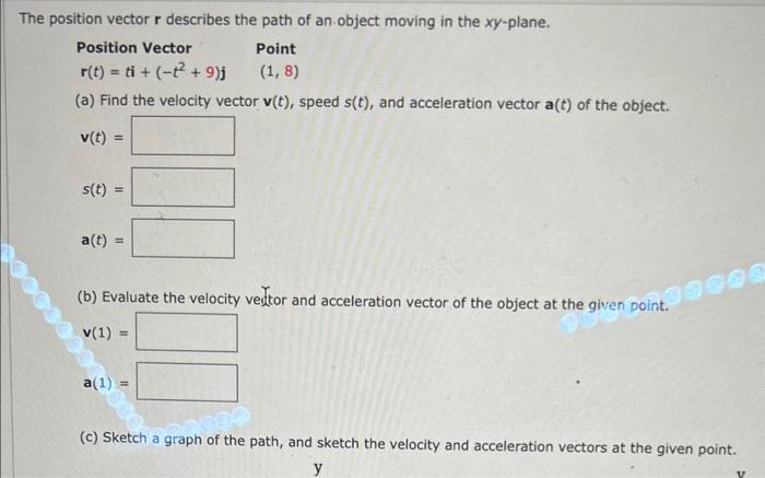 Solved The Position Vector R Describes The Path Of An Object
