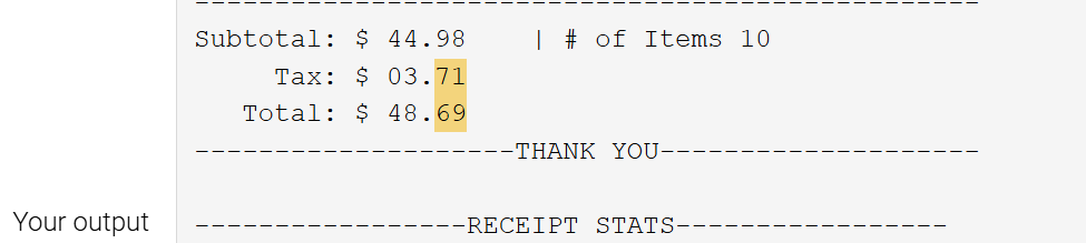 Solved HELP ME FIX MY CODE: IN THE PICTURE IS MY OUTPUT AND | Chegg.com