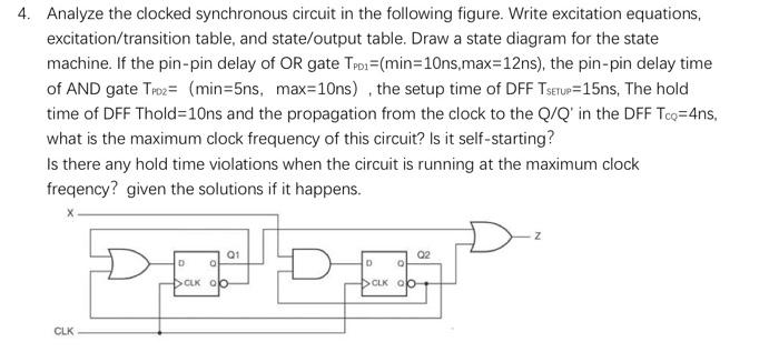 4 Analyze The Clocked Synchronous Circuit In The