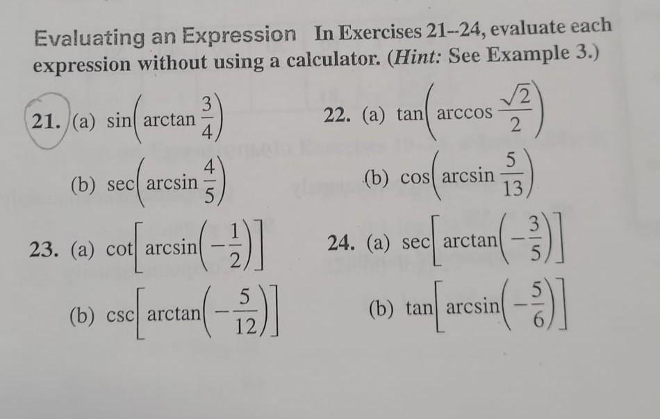 Solved Evaluating an Expression In Exercises 21--24, | Chegg.com