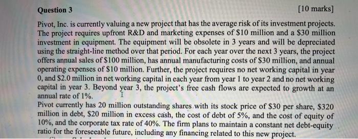 Solved (i) Calculate the unlevered value of the project | Chegg.com