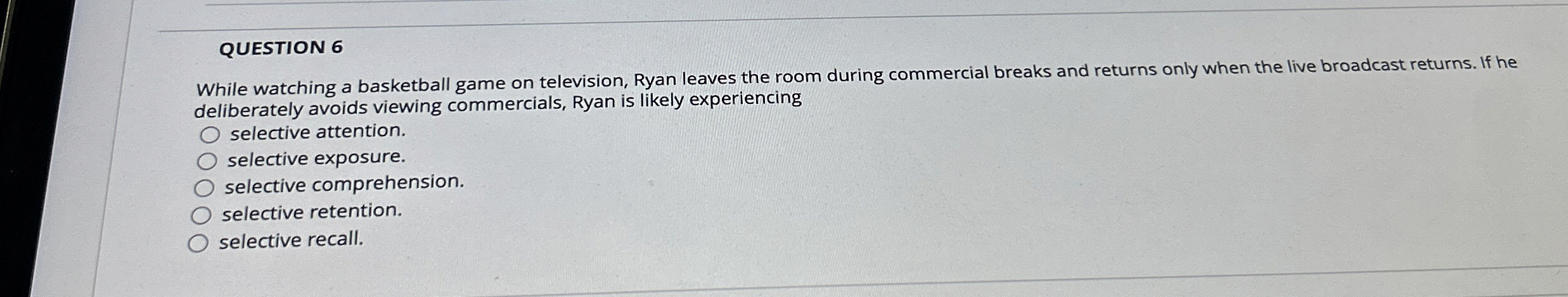 Solved QUESTION 6While watching a basketball game on | Chegg.com