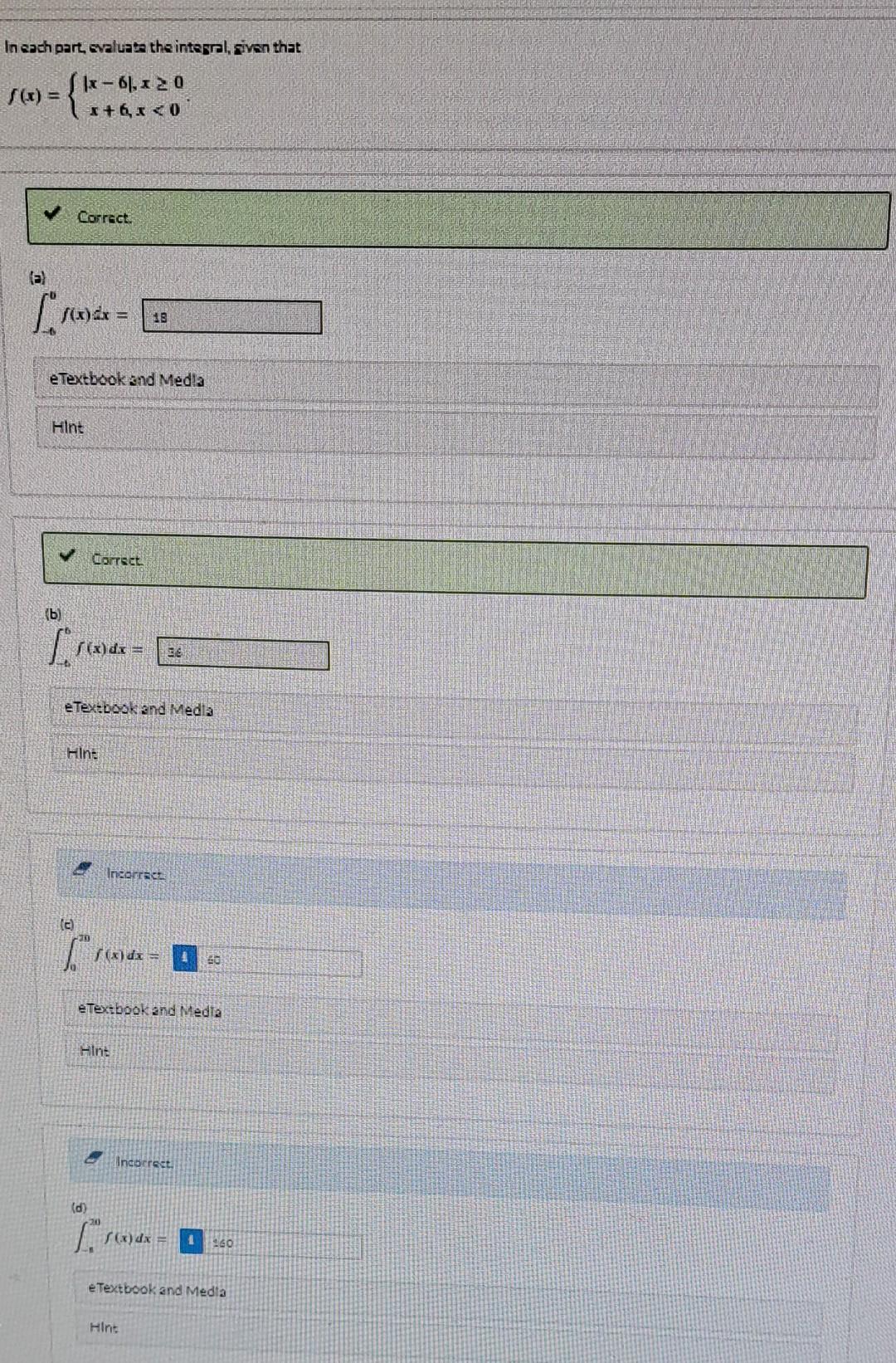 Solved In each part, evaluate the integral, given that | Chegg.com