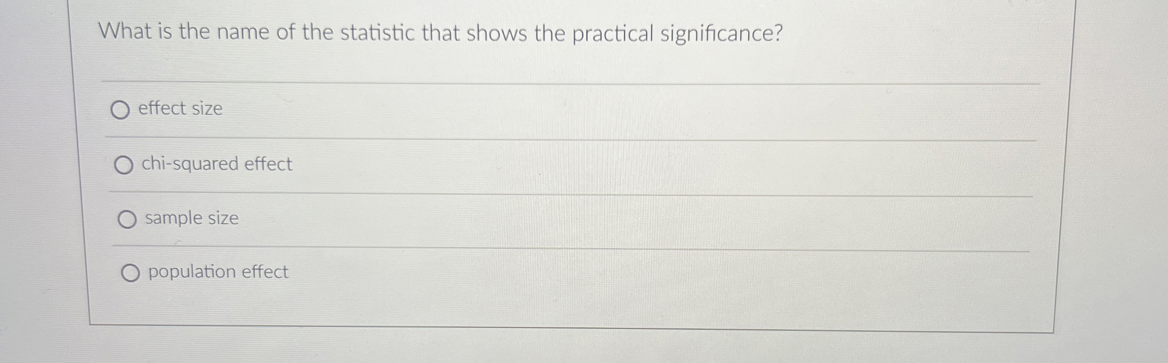 Solved What Is The Name Of The Statistic That Shows The