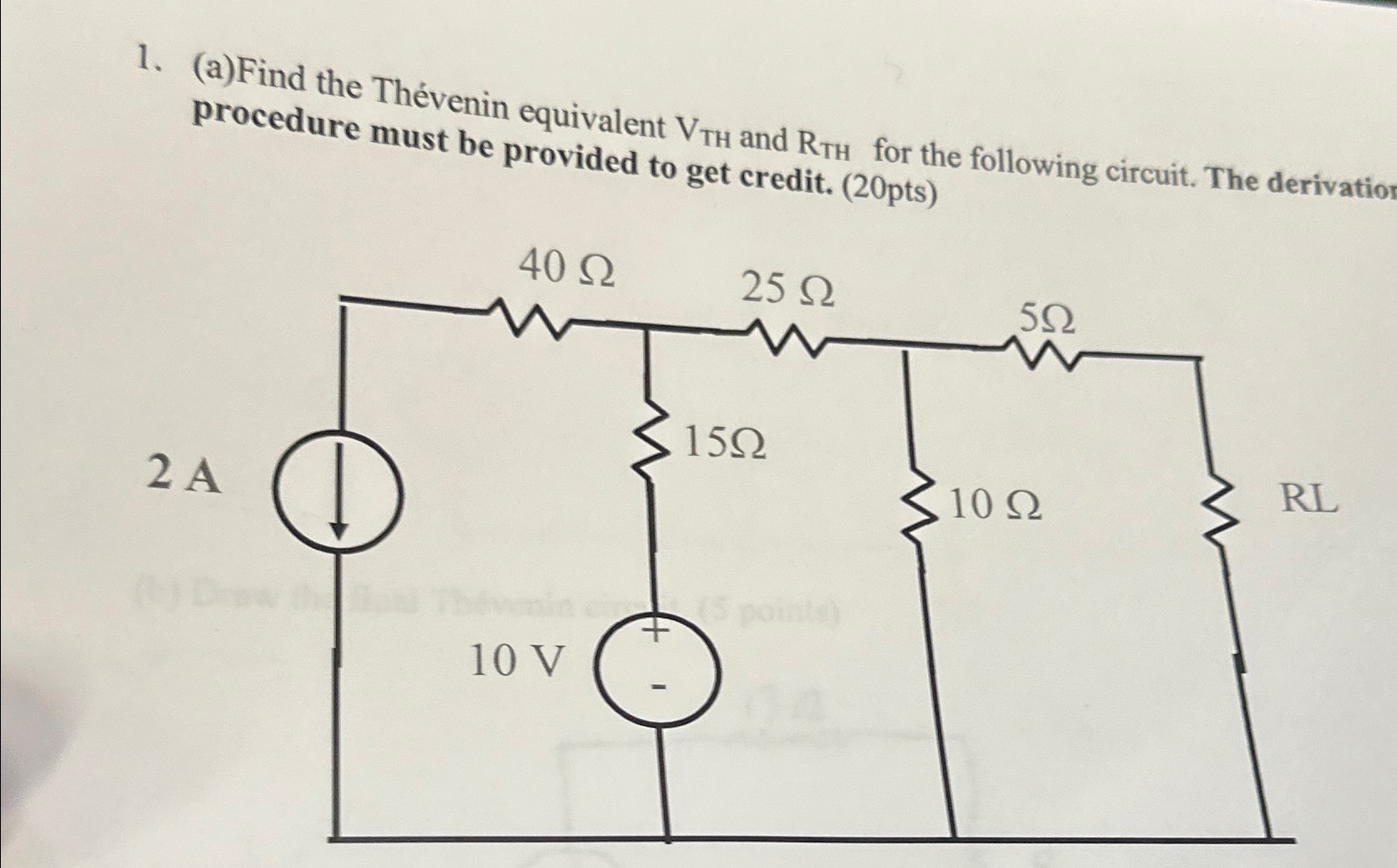 Solved (a)Find the Thévenin equivalent VTH ﻿and RTH ﻿for the | Chegg.com