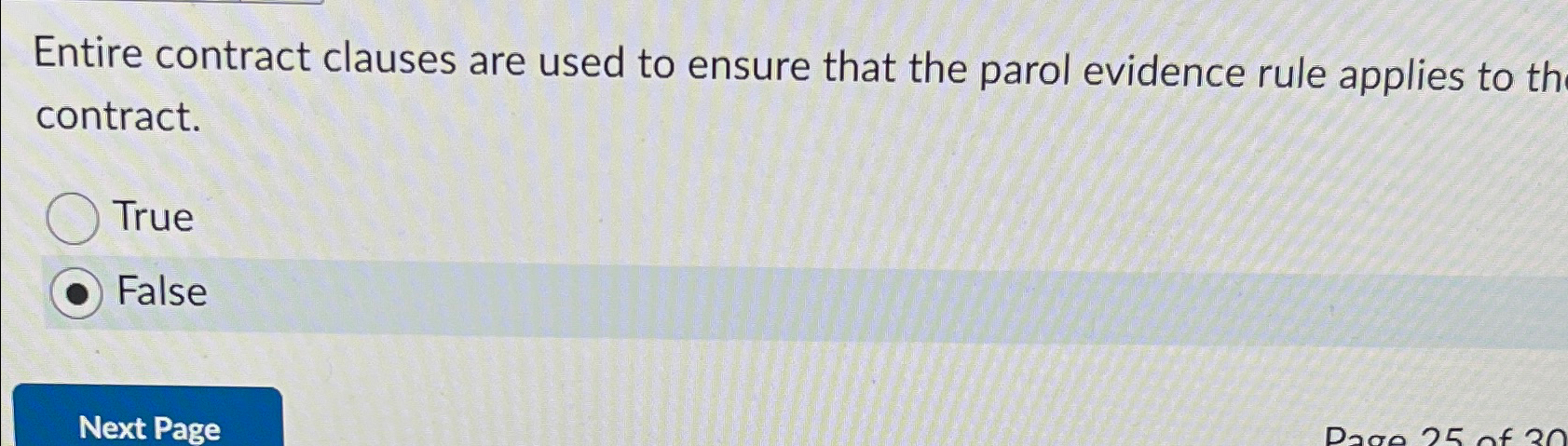Solved Entire contract clauses are used to ensure that the | Chegg.com