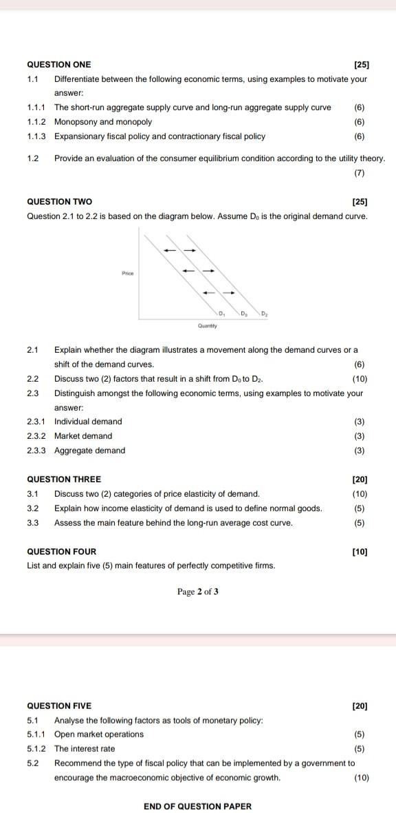 Solved QUESTION ONE [25] 1.1 Differentiate between the | Chegg.com