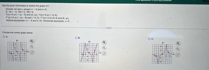 Solved Use the given informstion to sketch the gragh of t. | Chegg.com