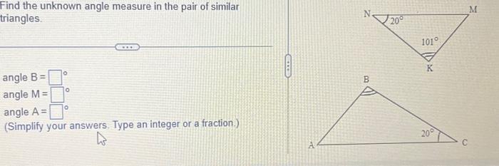 Solved Find the unknown angle measure in the pair of similar | Chegg.com