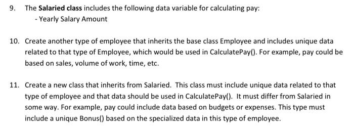 Lab Summary Develop the class hierarchy shown below | Chegg.com