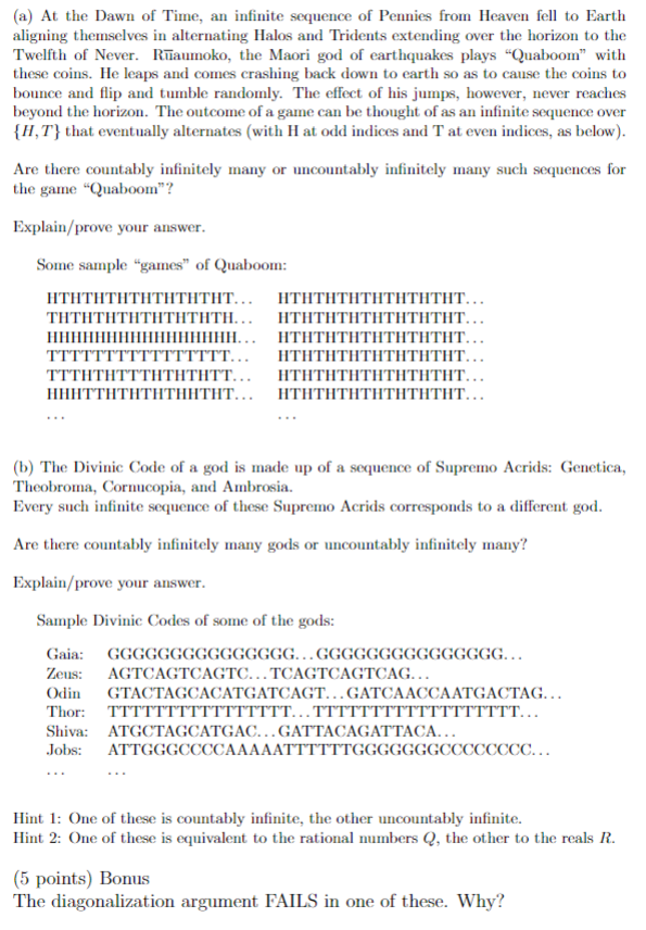 Solved Hint 1: One of these is countably infinite, the other | Chegg.com