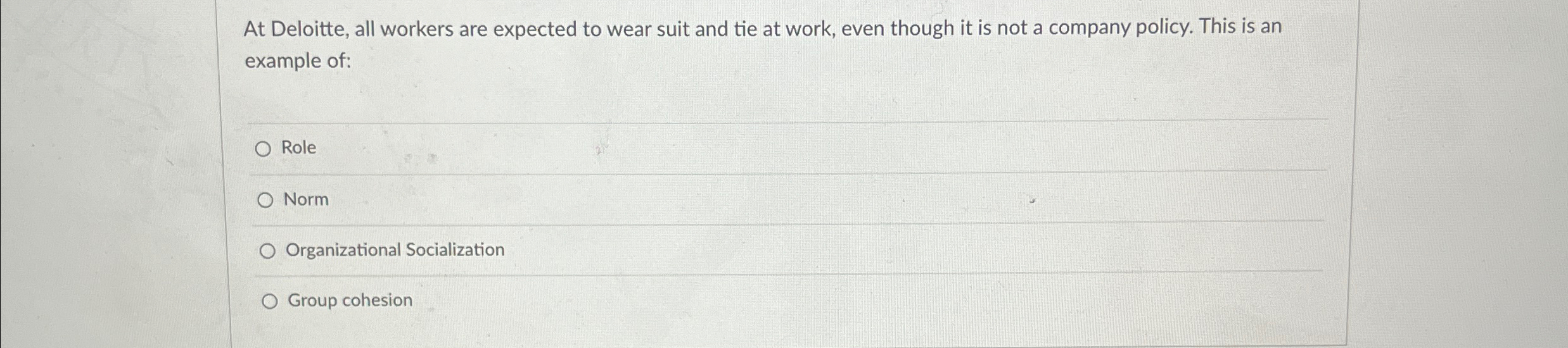 Solved At Deloitte, all workers are expected to wear suit | Chegg.com