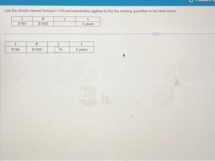 Solved Use the simple interest formula I = Prt and | Chegg.com