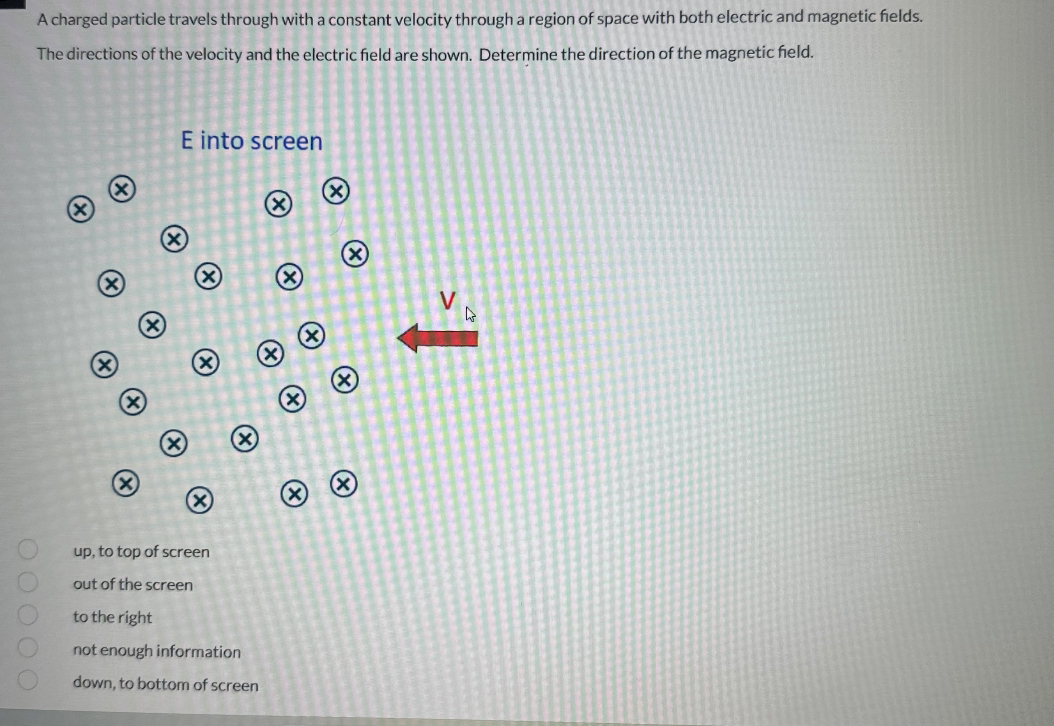 Solved A charged particle travels through with a constant | Chegg.com