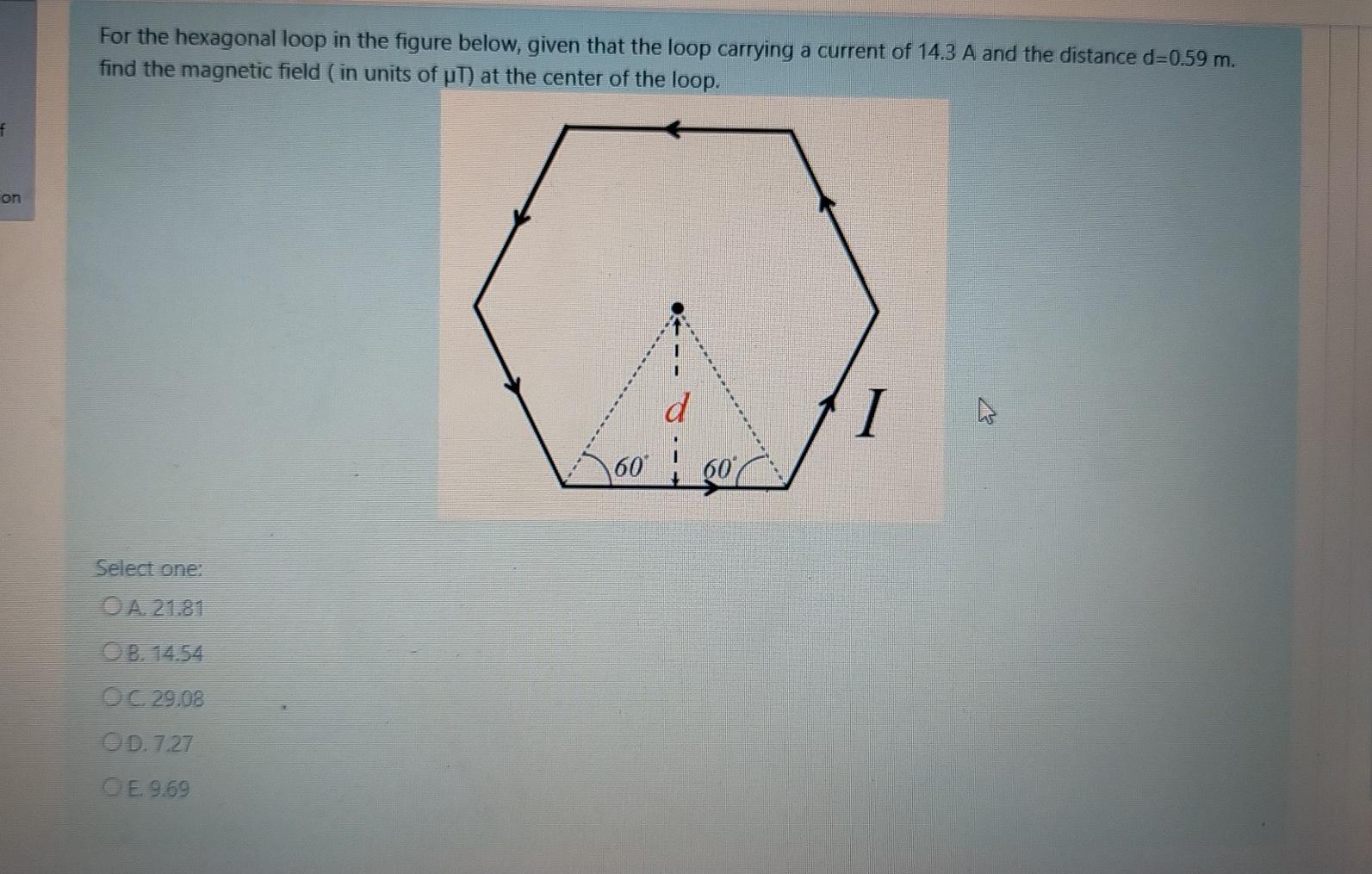Solved For the hexagonal loop in the figure below, given | Chegg.com