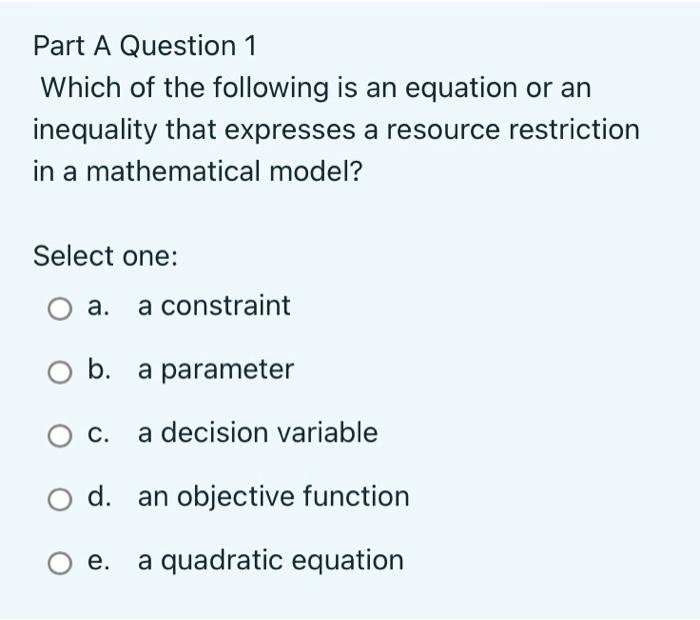 Solved Part A Question 1 Which of the following is an | Chegg.com