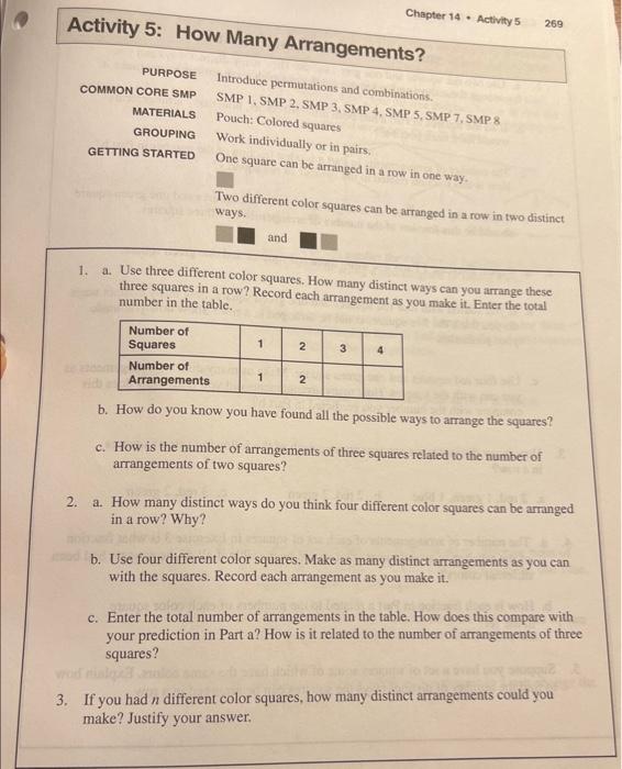 Solved 1. a. Use three different color squares. How many | Chegg.com