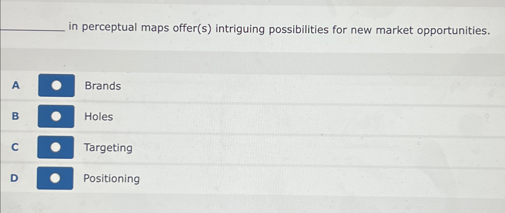 Solved in perceptual maps offer(s) ﻿intriguing possibilities | Chegg.com