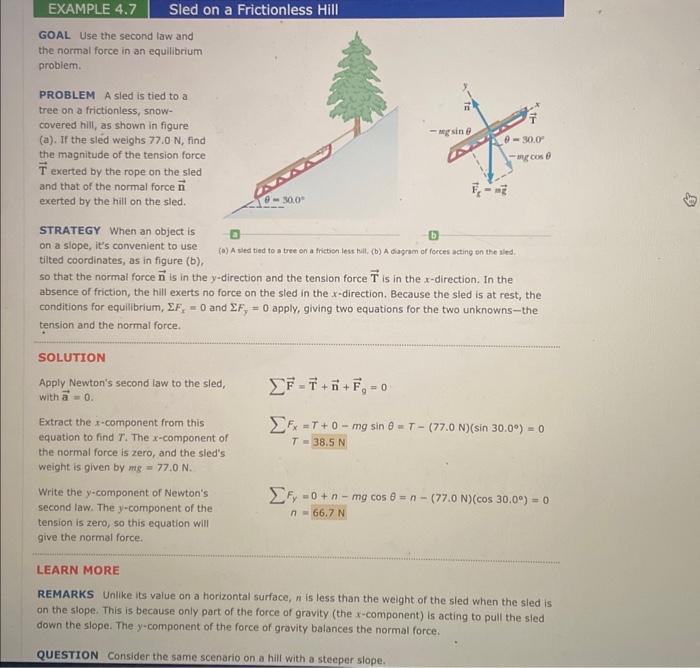 Solved GOAL Use the second law and the normal force in an | Chegg.com