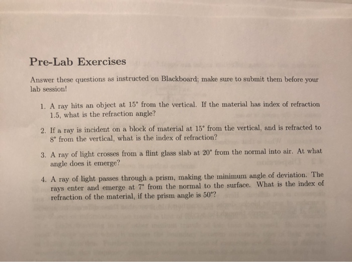 Solved Pre-Lab Exercises Answer these questions as | Chegg.com