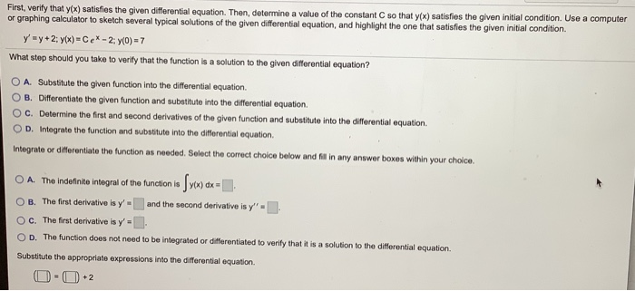 Solved First Verify That Y X Satisfies The Given