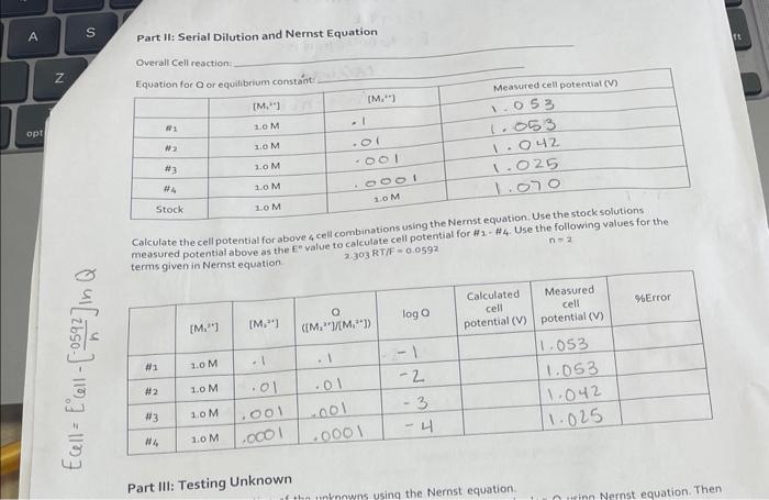 Solved Calculate the cell potential for above 4 cell | Chegg.com