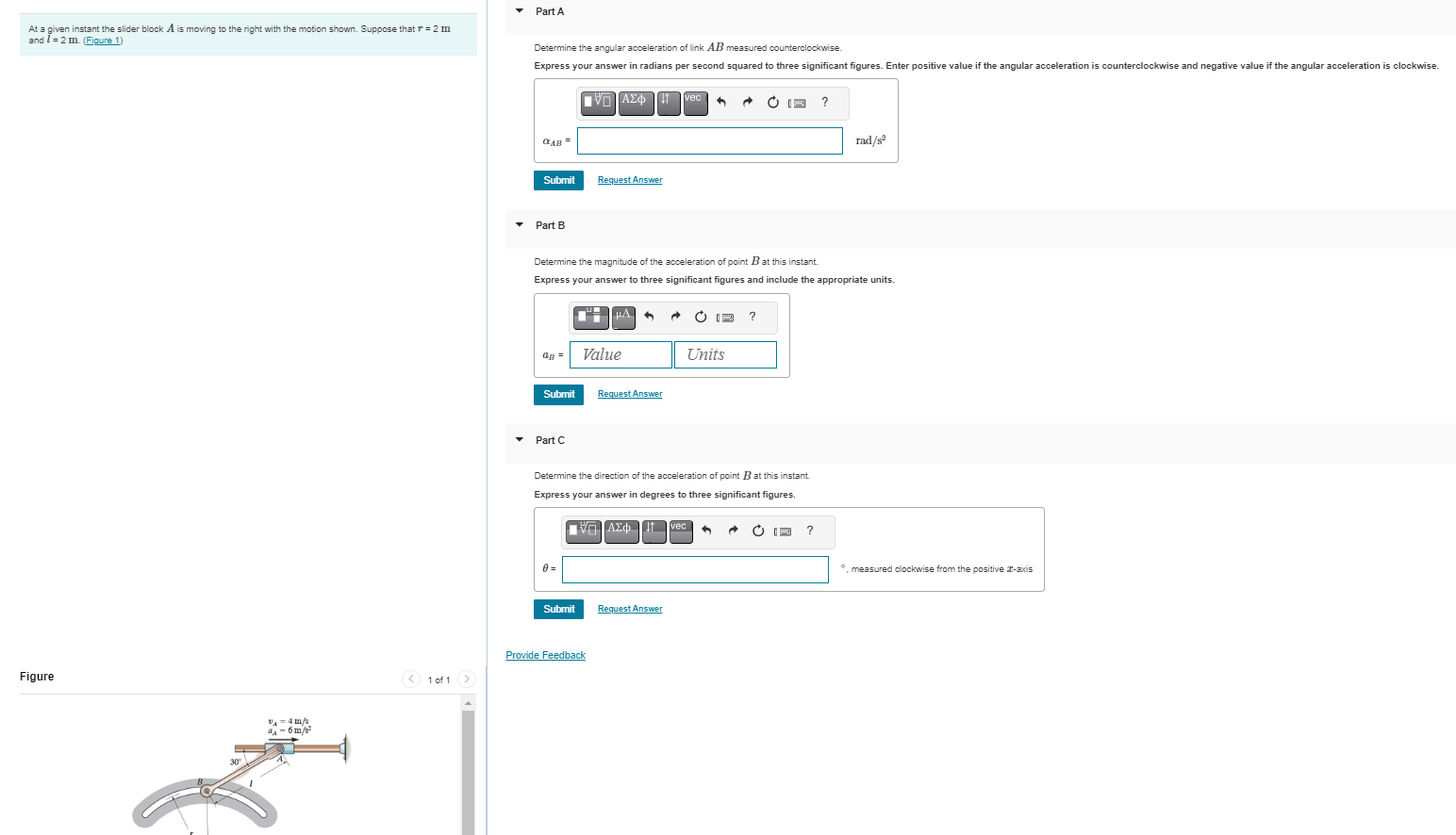 Solved At a given instant the slider block A ﻿is moving to | Chegg.com