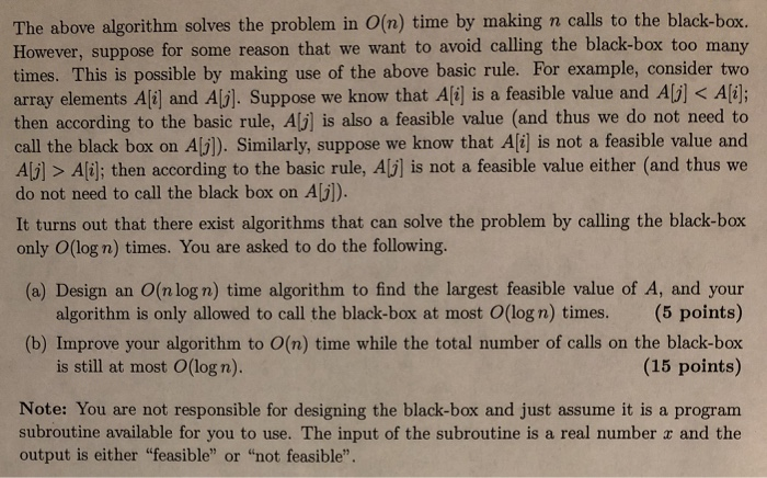 Solved (20 points) Suppose we are given a "black-box” which | Chegg.com