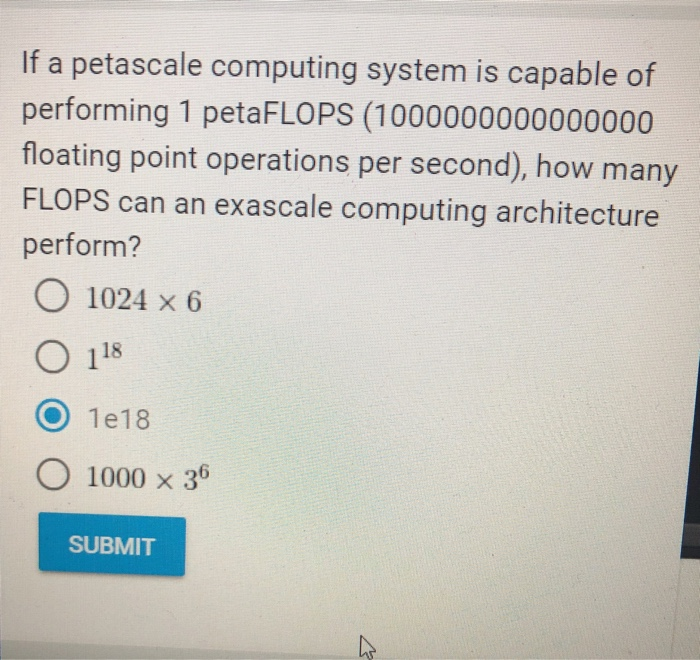 Solved If a petascale computing system is capable of | Chegg.com