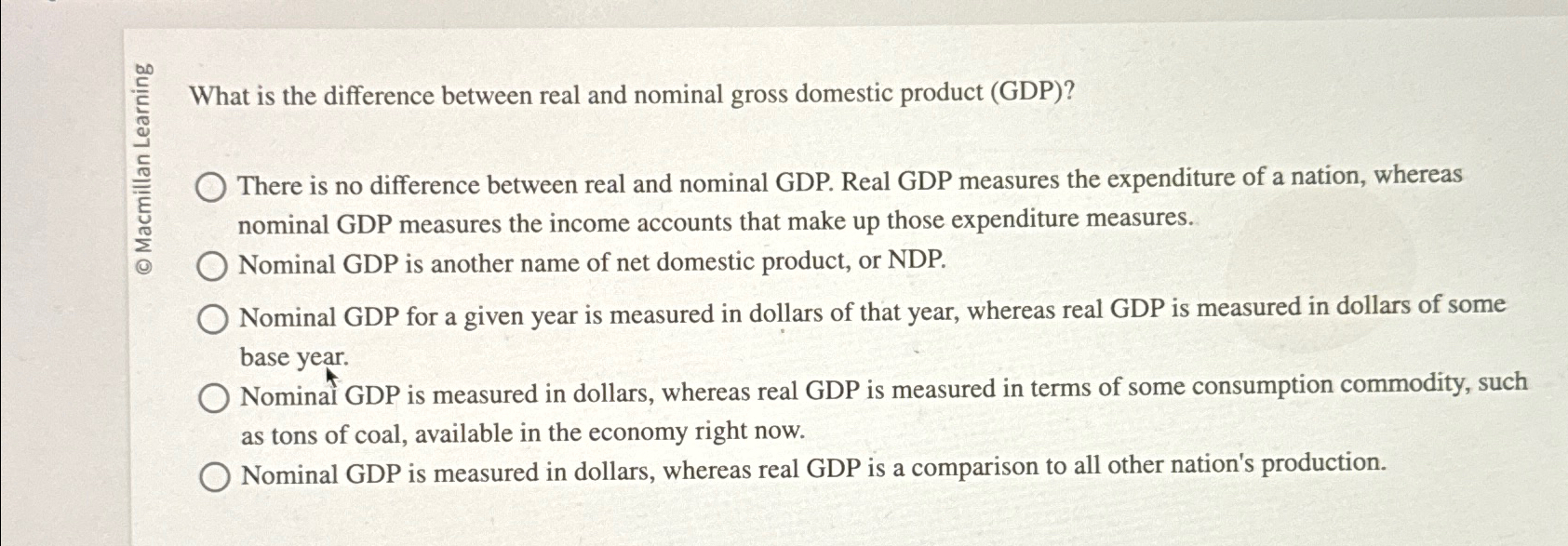Solved CΔ ﻿what Is The Difference Between Real And Nominal 4959