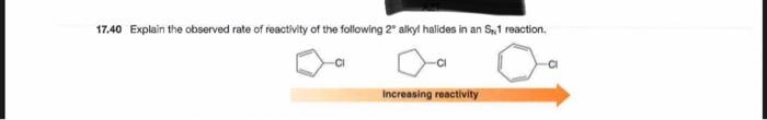 Solved 17.40 Explain the observed rate of reactivity of the | Chegg.com
