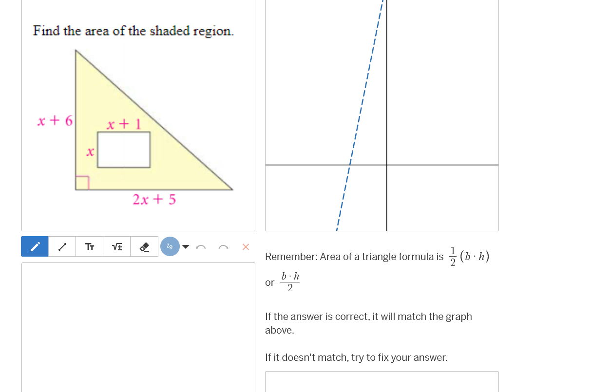 Solved Find the area of the shaded region.Remember: Area of | Chegg.com