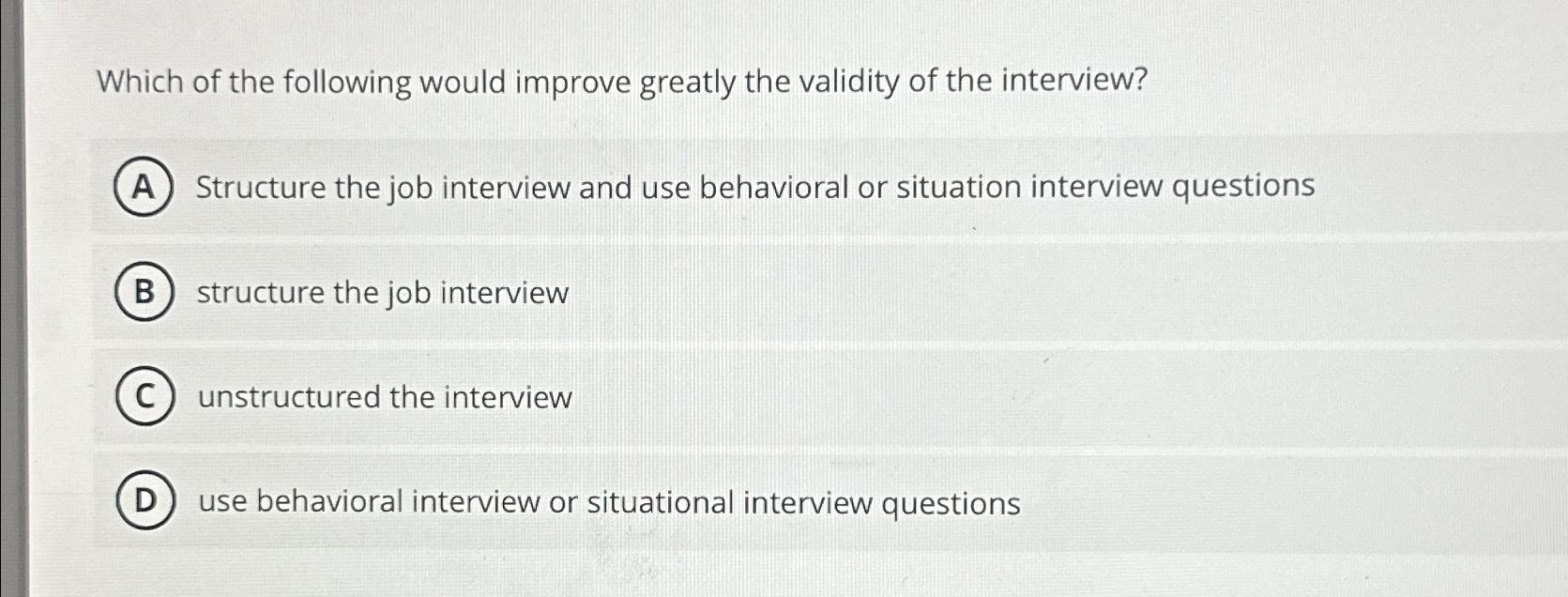 Solved Which of the following would improve greatly the | Chegg.com