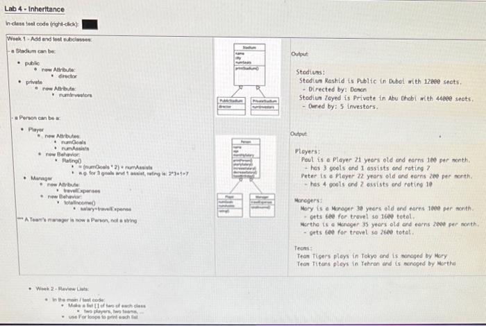 Lab 4 - Inheritance hn-dess beet oode (night-click): | Chegg.com