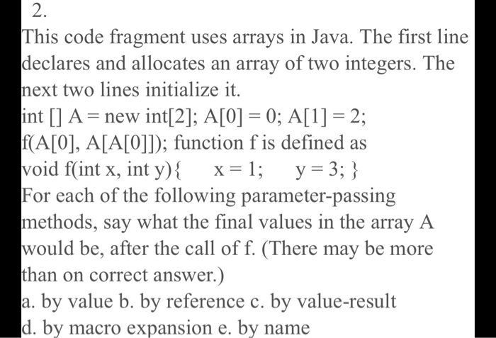 Solved This Code Fragment Uses Arrays In Java The First